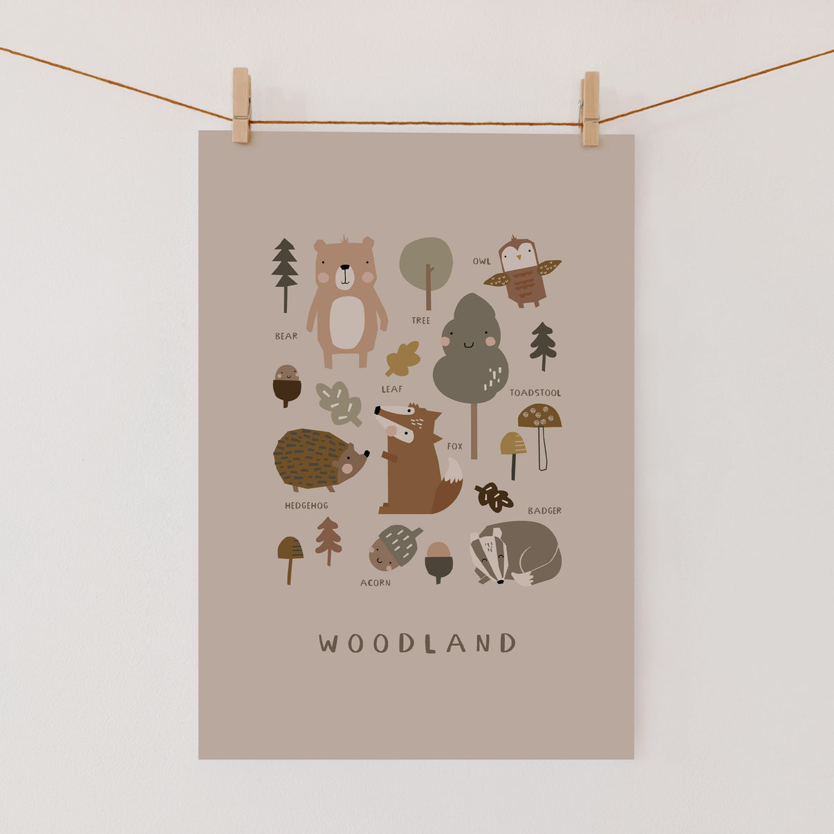 Woodland Animals Art Print - Kids Posters and Prints - Paper & Bean